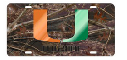 Miami Hurricanes U Front License Plate Frame - Camo
